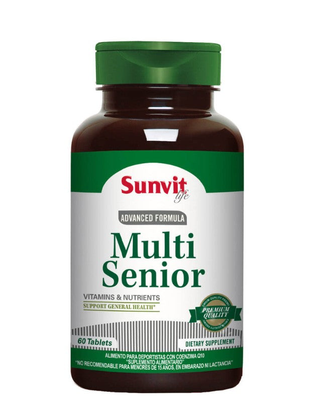 Vitaminas Multi Senior, 60 tabs, Sunvit – Mixgreen.cl