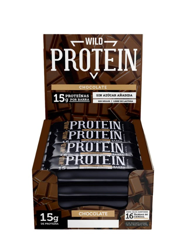 Pack 16 Barras Wild Protein Chocolate 45g. Wild Foods – Mixgreen.cl
